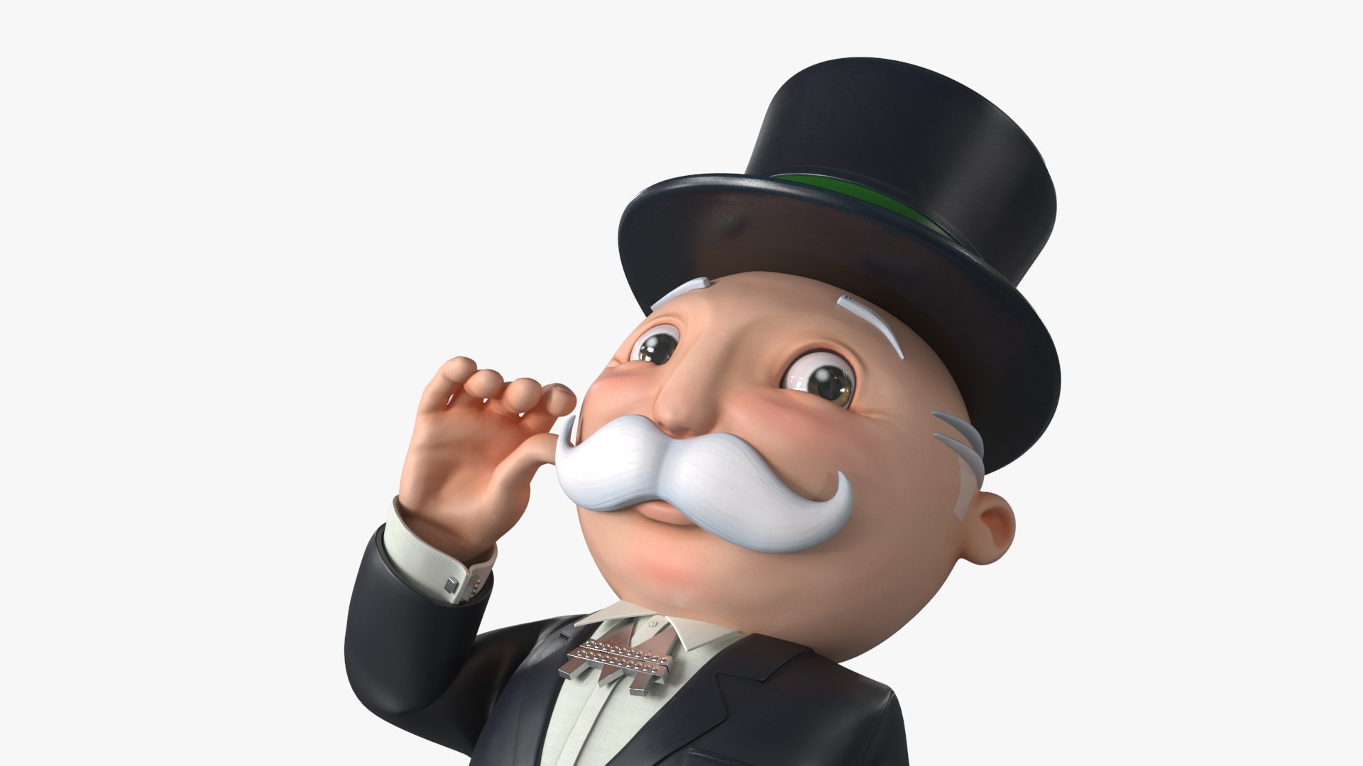 3D Mr Monopoly Moustache Twirl Pose Model - TurboSquid 2276044