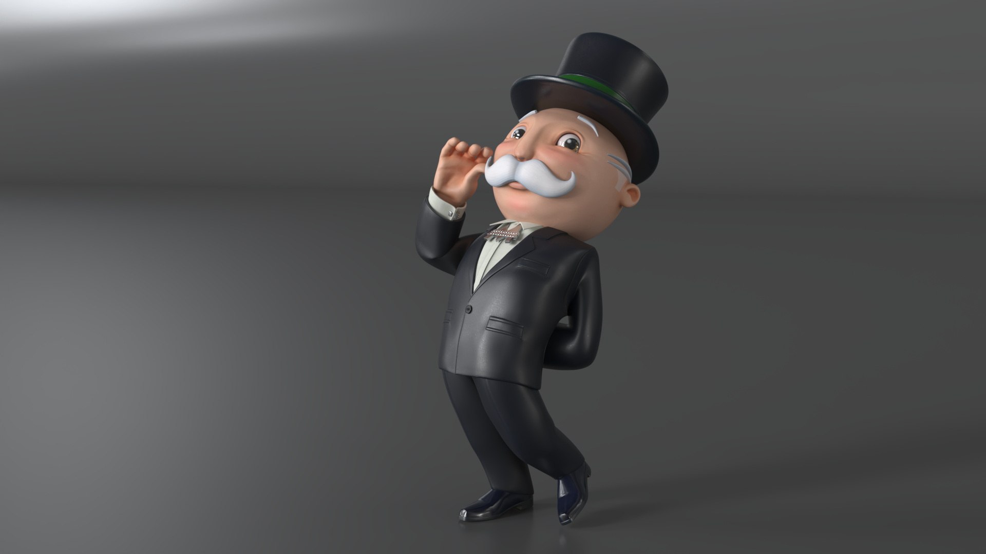 3D Mr Monopoly Moustache Twirl Pose Model - TurboSquid 2276044