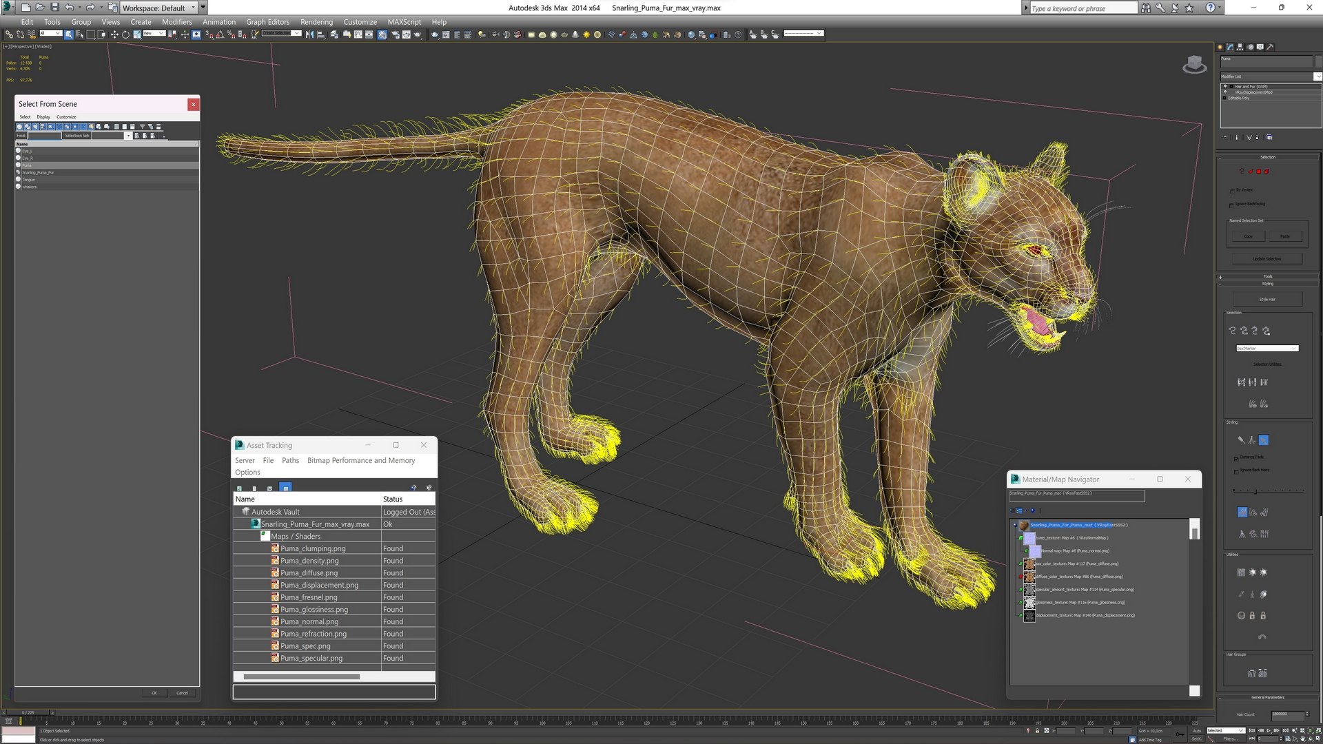 Snarling Puma Fur 3D - TurboSquid 2238919