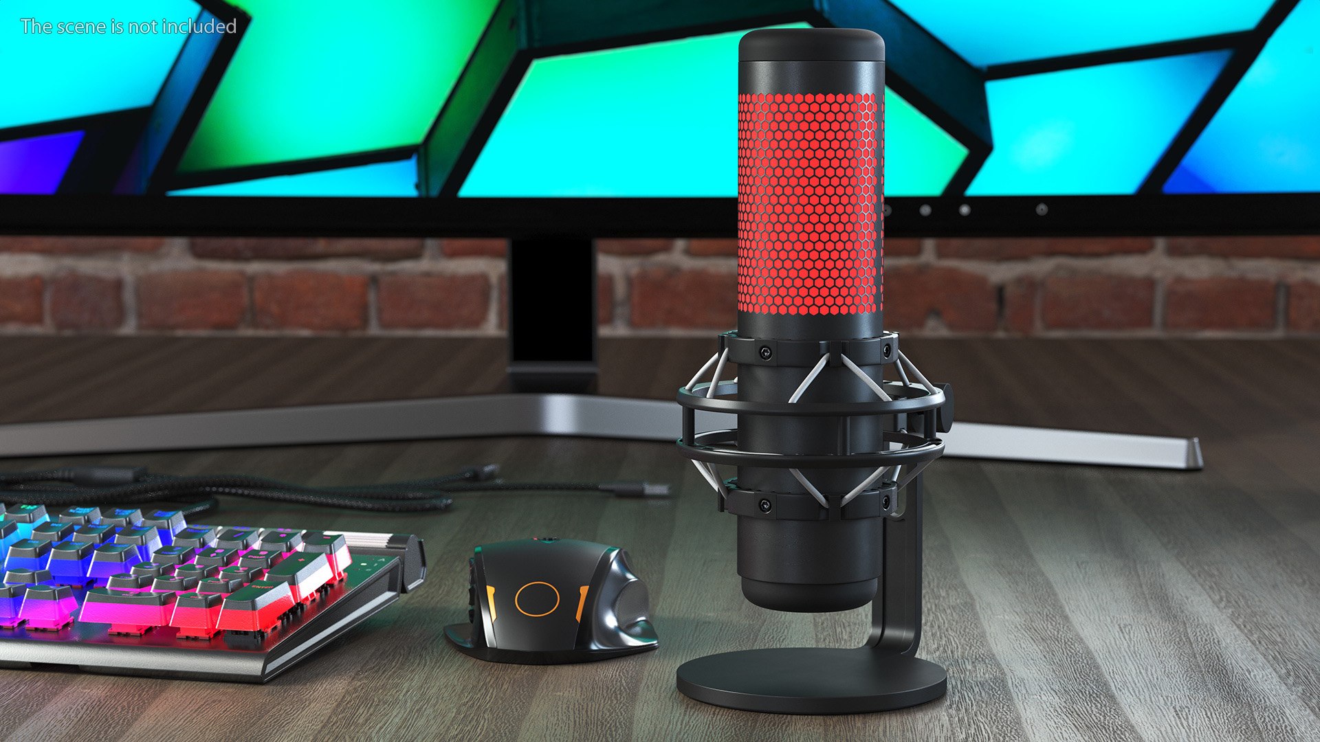 3D Gaming Microphone Black With RGB Light Model - TurboSquid 2161766
