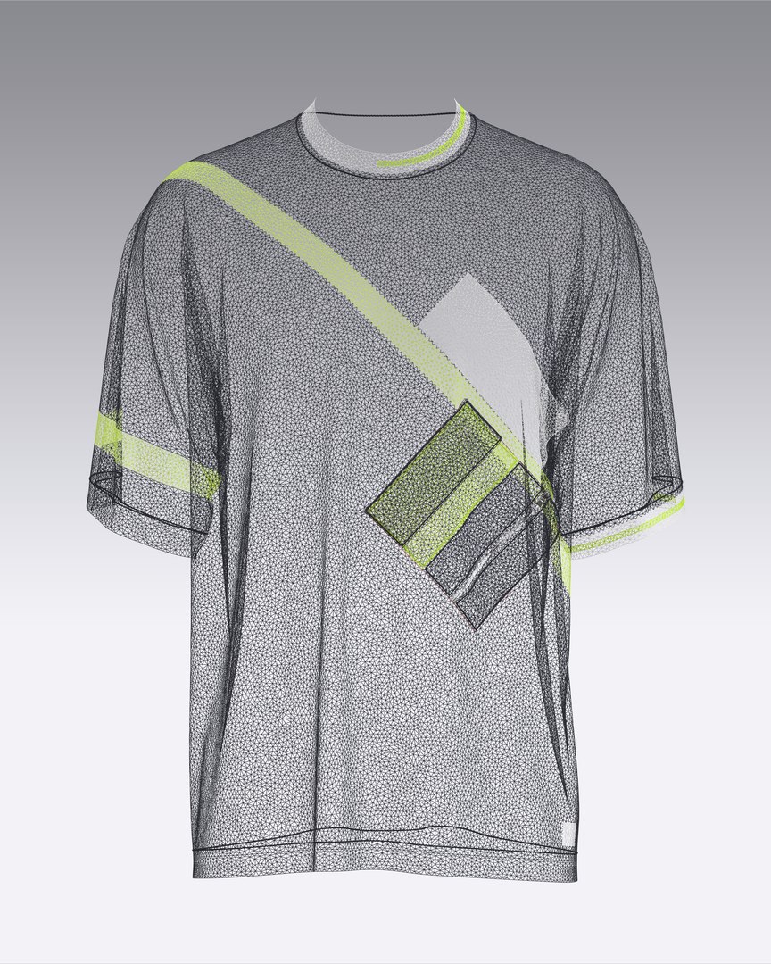 Oversized speed racer graphic tee with the contrast of neon 3D ...