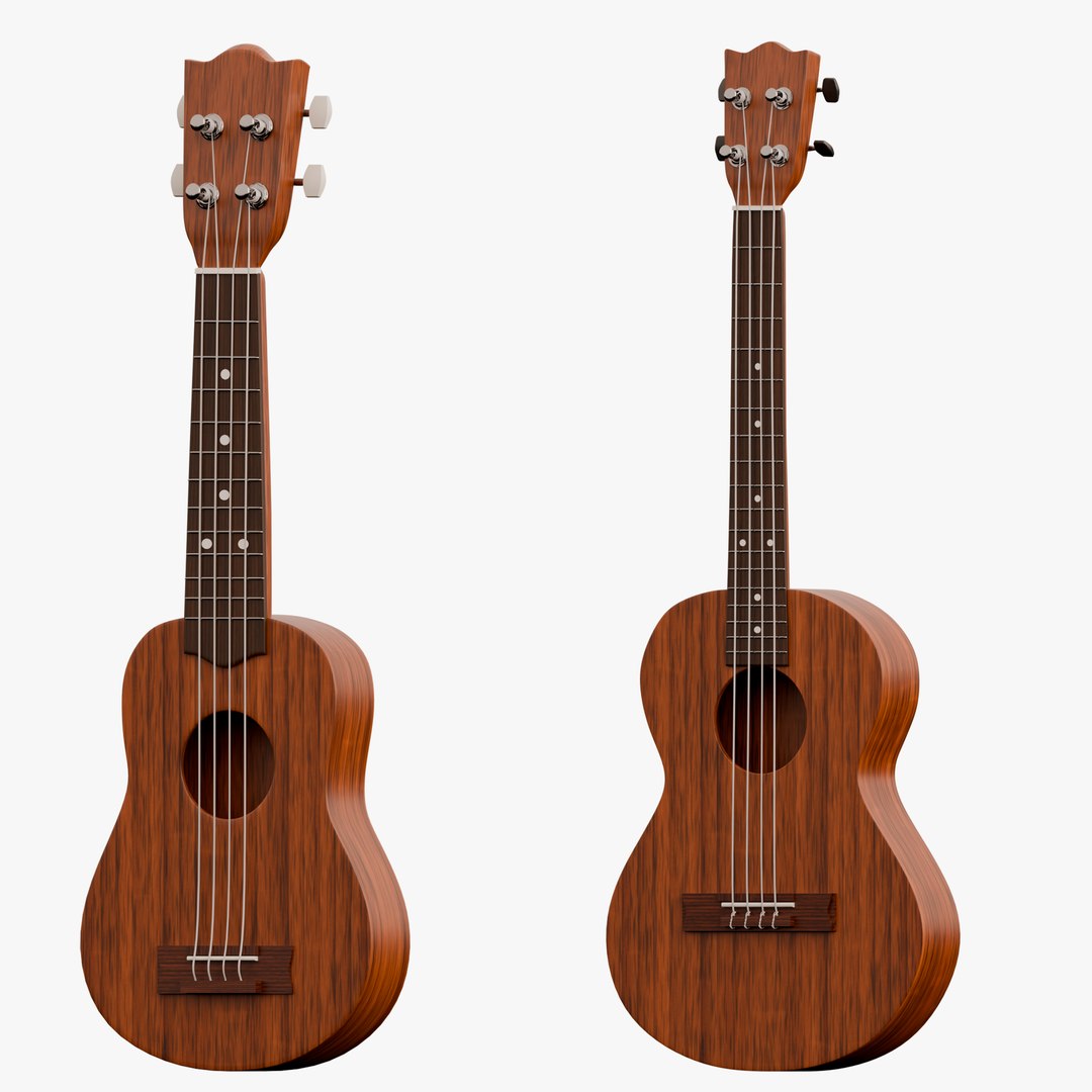 Ukulele Baritone And Soprano PBR Model - TurboSquid 2426154