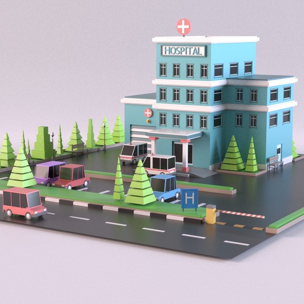 Building hospital 3D model - TurboSquid 1366323