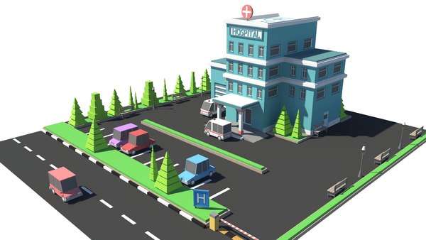 Building hospital 3D model - TurboSquid 1366323
