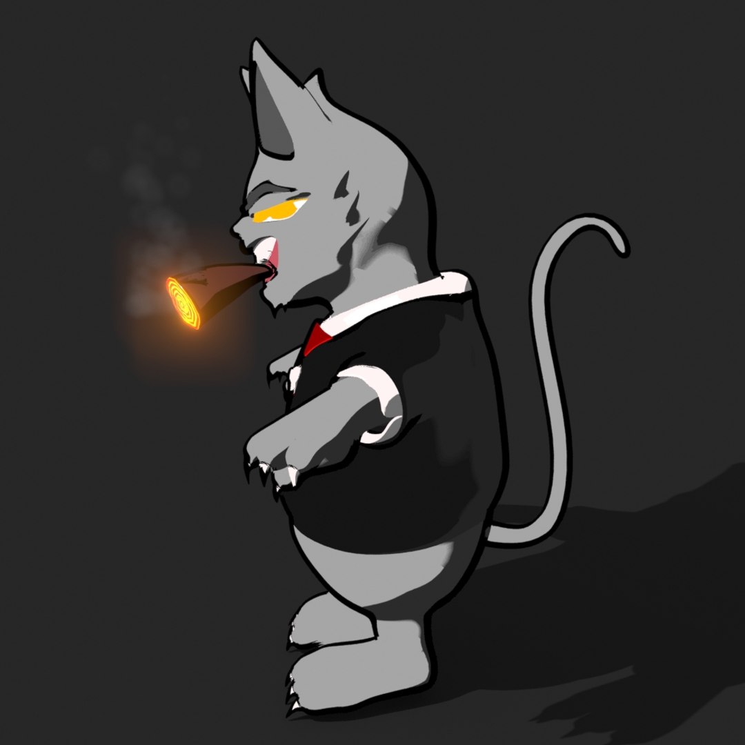 3d model cigar cat business
