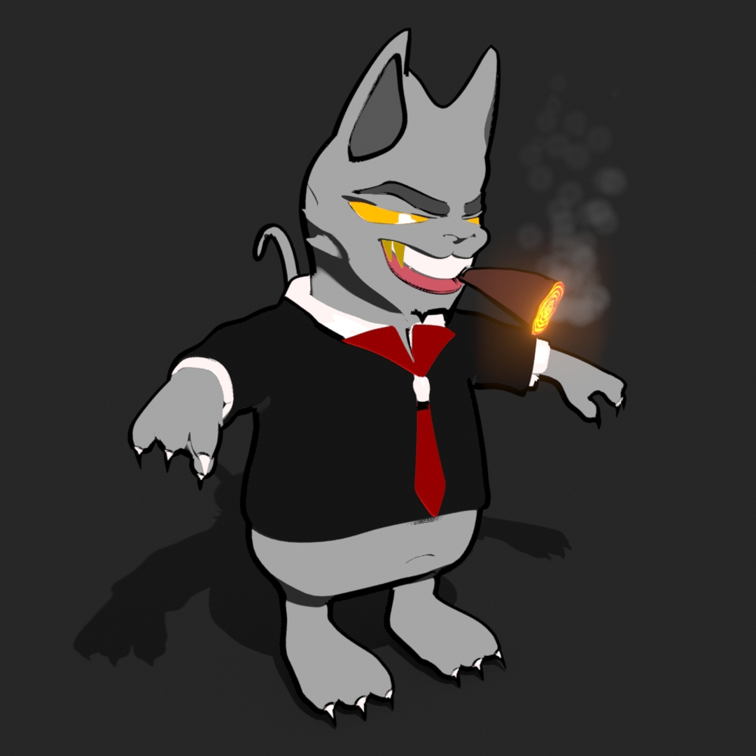 3d model cigar cat business