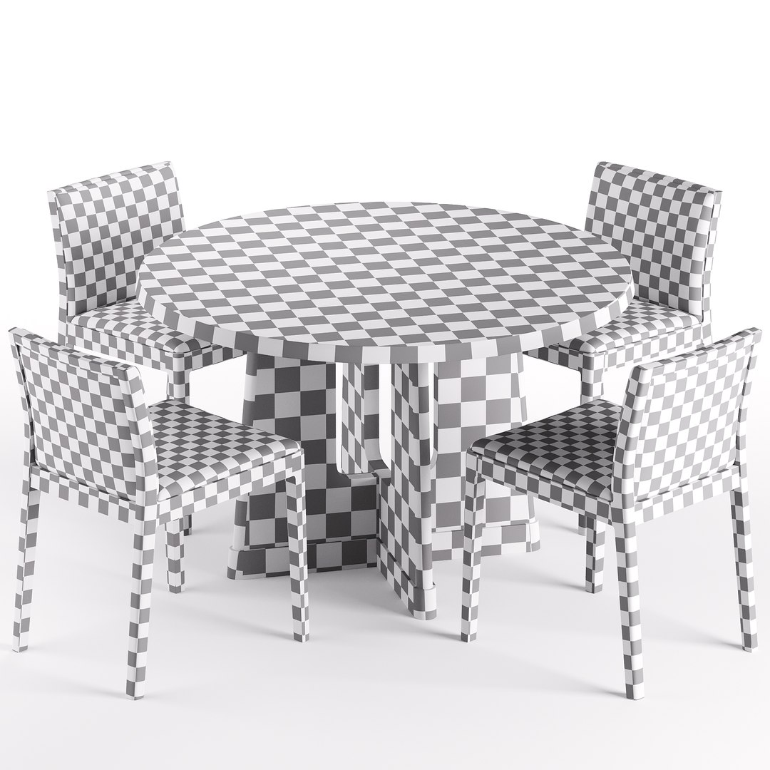 3D Como Dining Chair And Innis Round Dining Table Model - TurboSquid ...