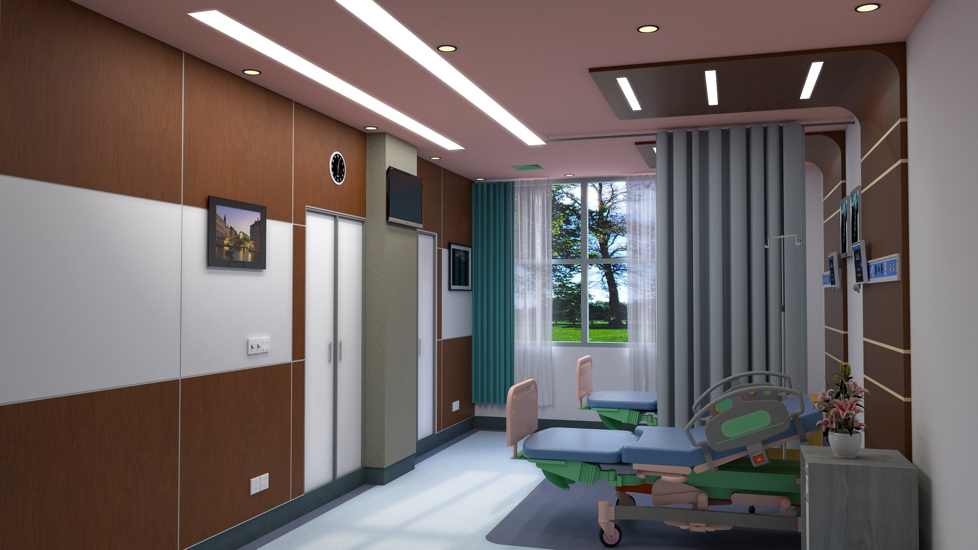 3D 2-bed Room Hospital - TurboSquid 1450770