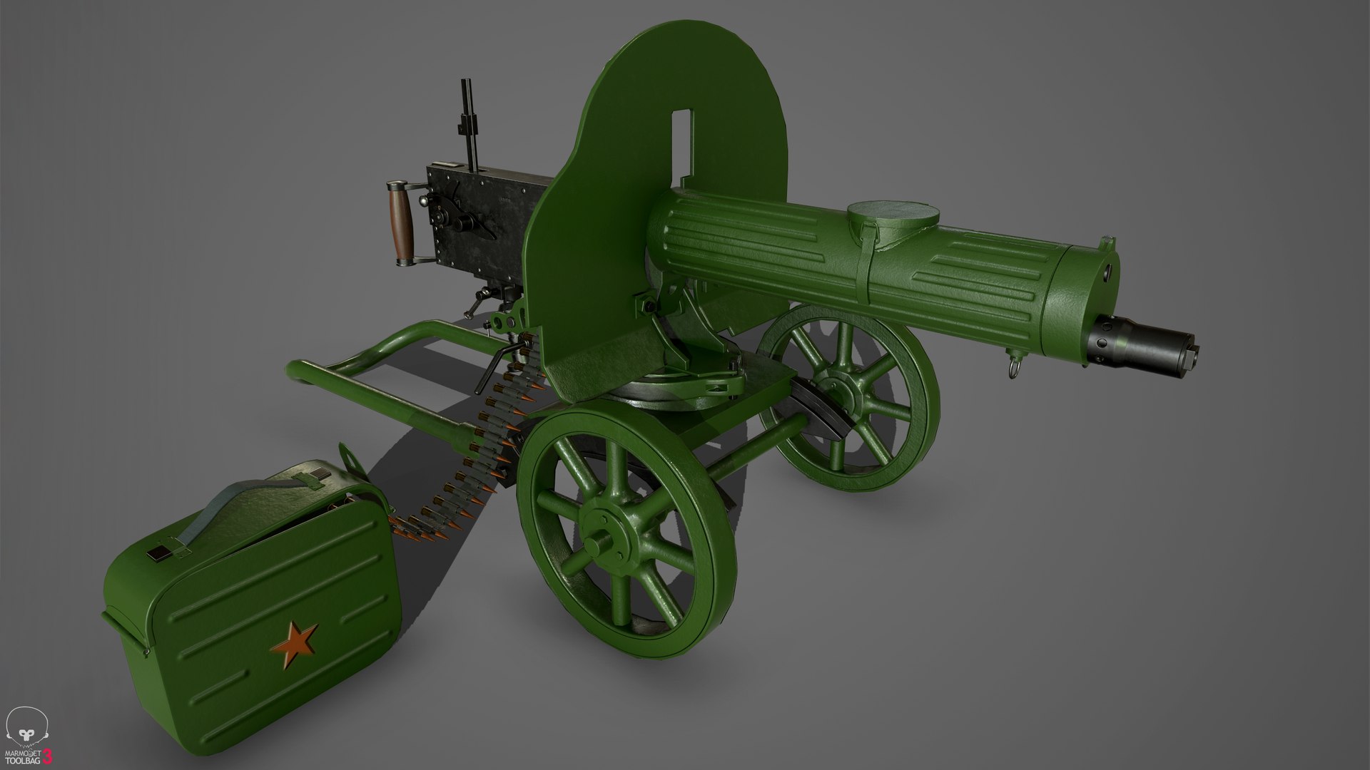 3D ready machine gun maxim - TurboSquid 1467740