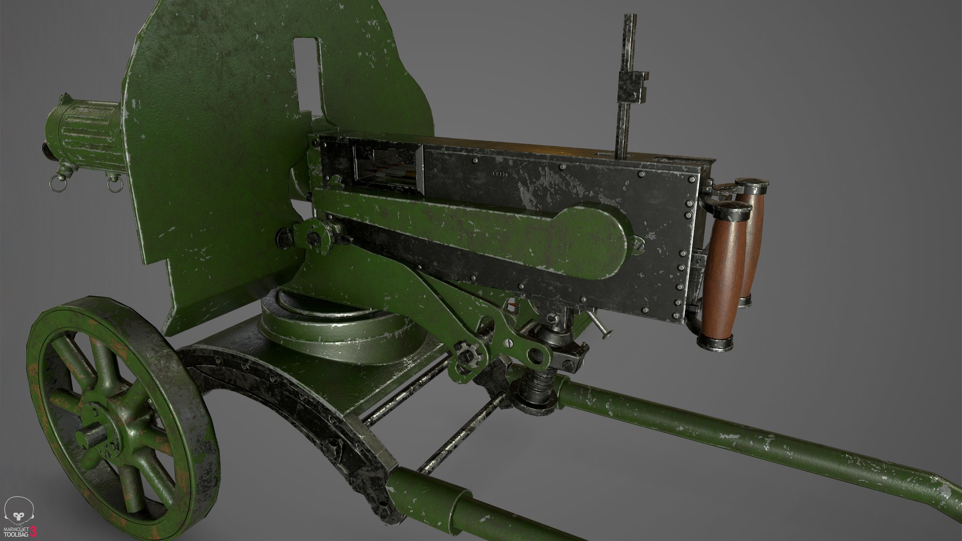 3D ready machine gun maxim - TurboSquid 1467740