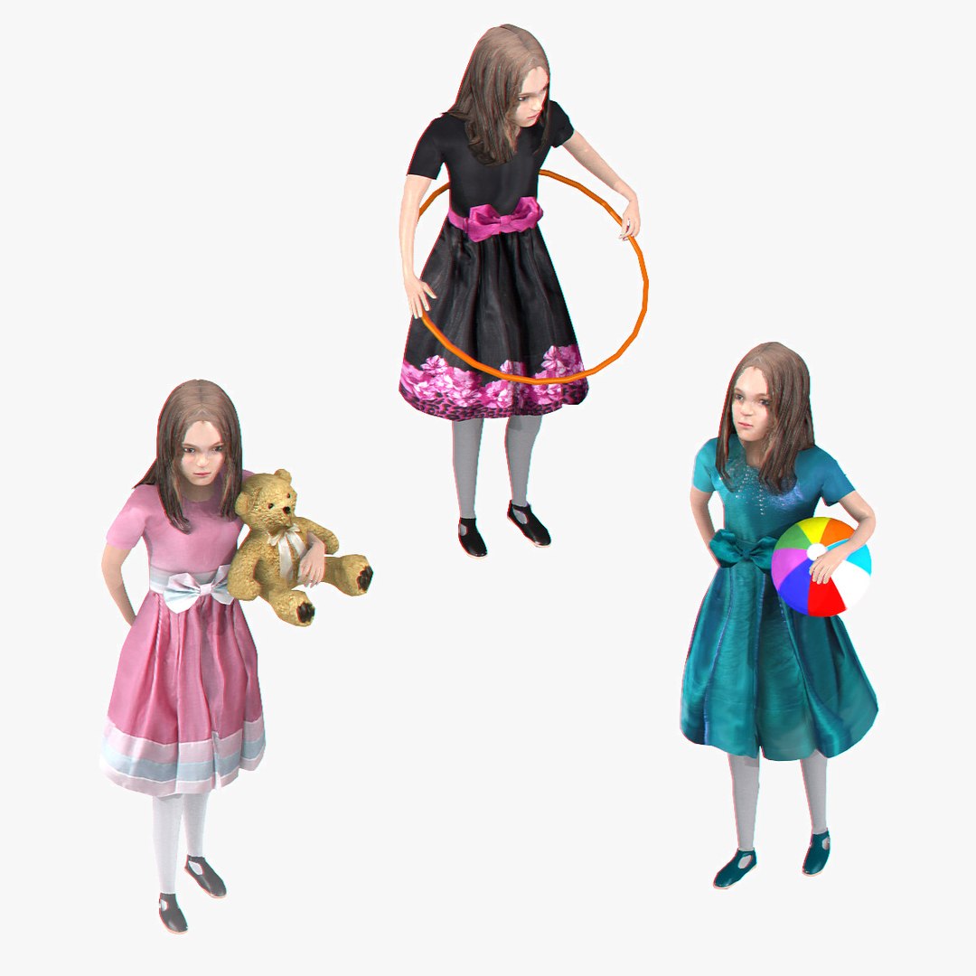 Rigged Kids Set 3d Max