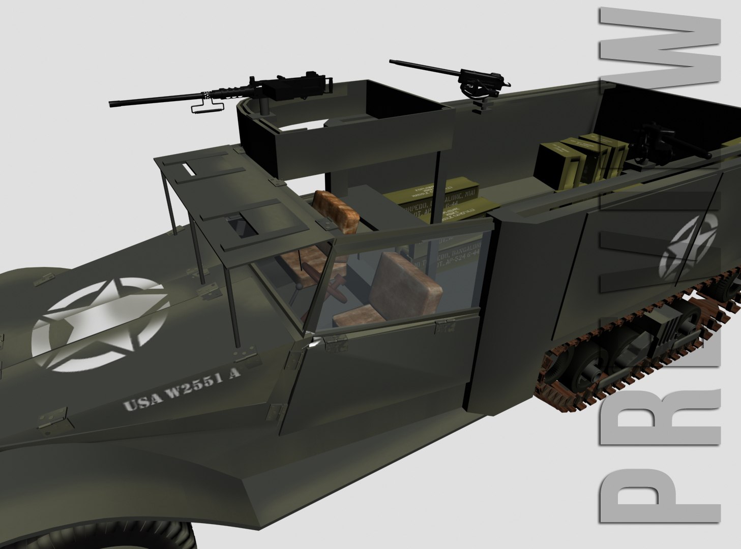 3d M2a1 Halftrack Model