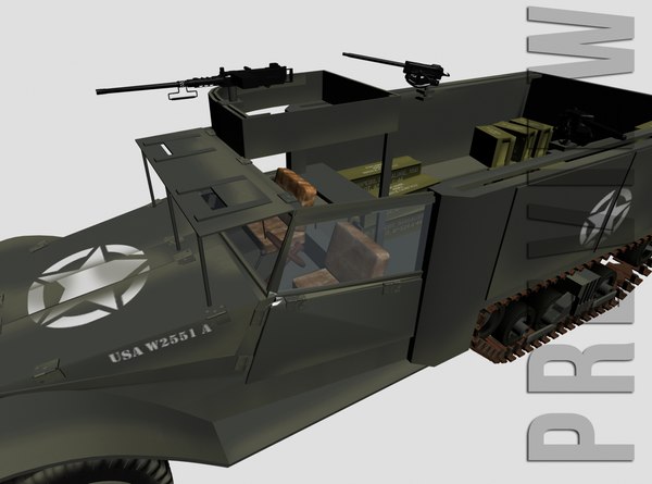 3d m2a1 halftrack model