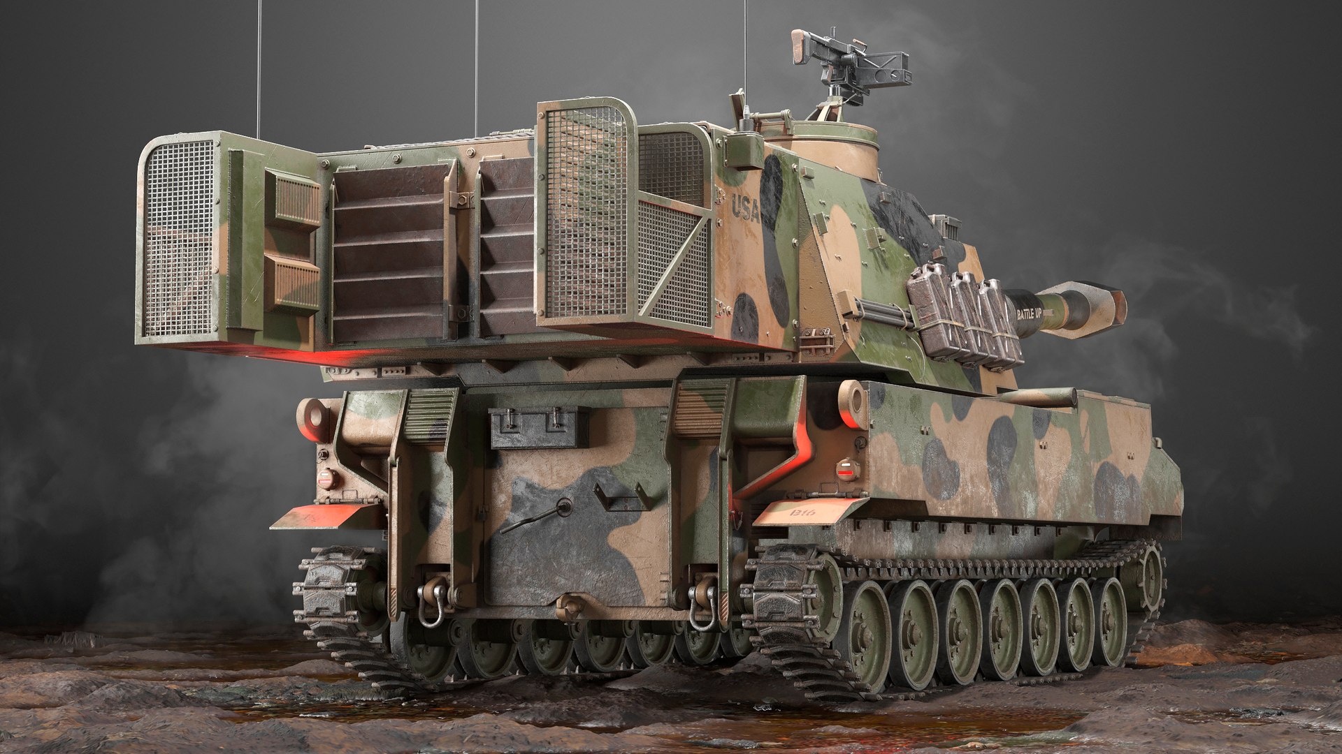 M109A6 Paladin Tank PBR 3D Model - TurboSquid 2269536