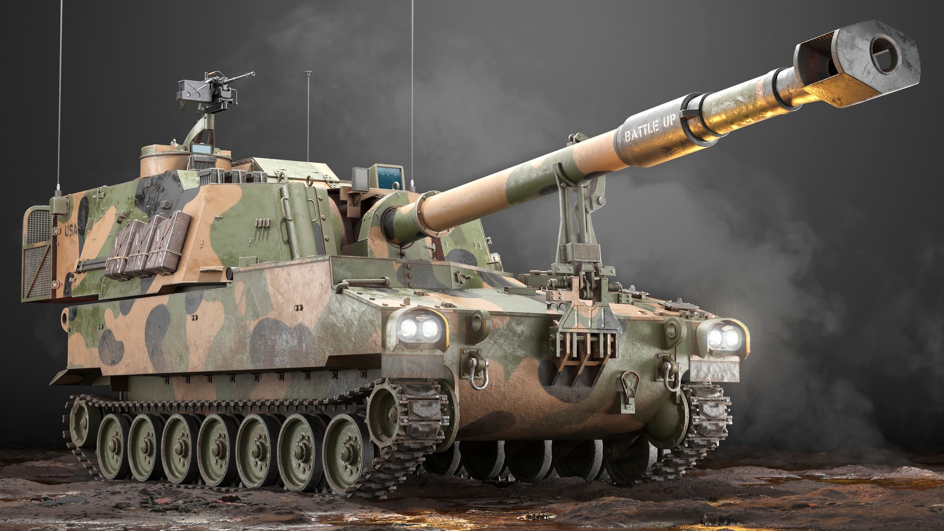 M109A6 Paladin Tank PBR 3D Model - TurboSquid 2269536