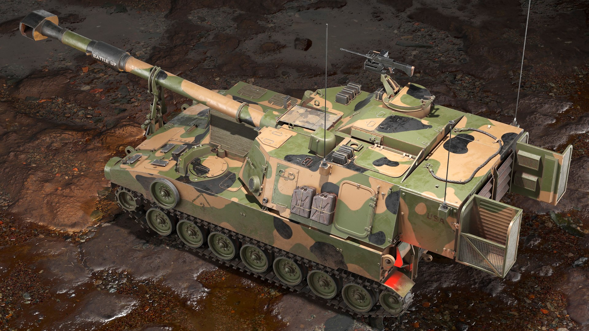 M109A6 Paladin Tank PBR 3D Model - TurboSquid 2269536