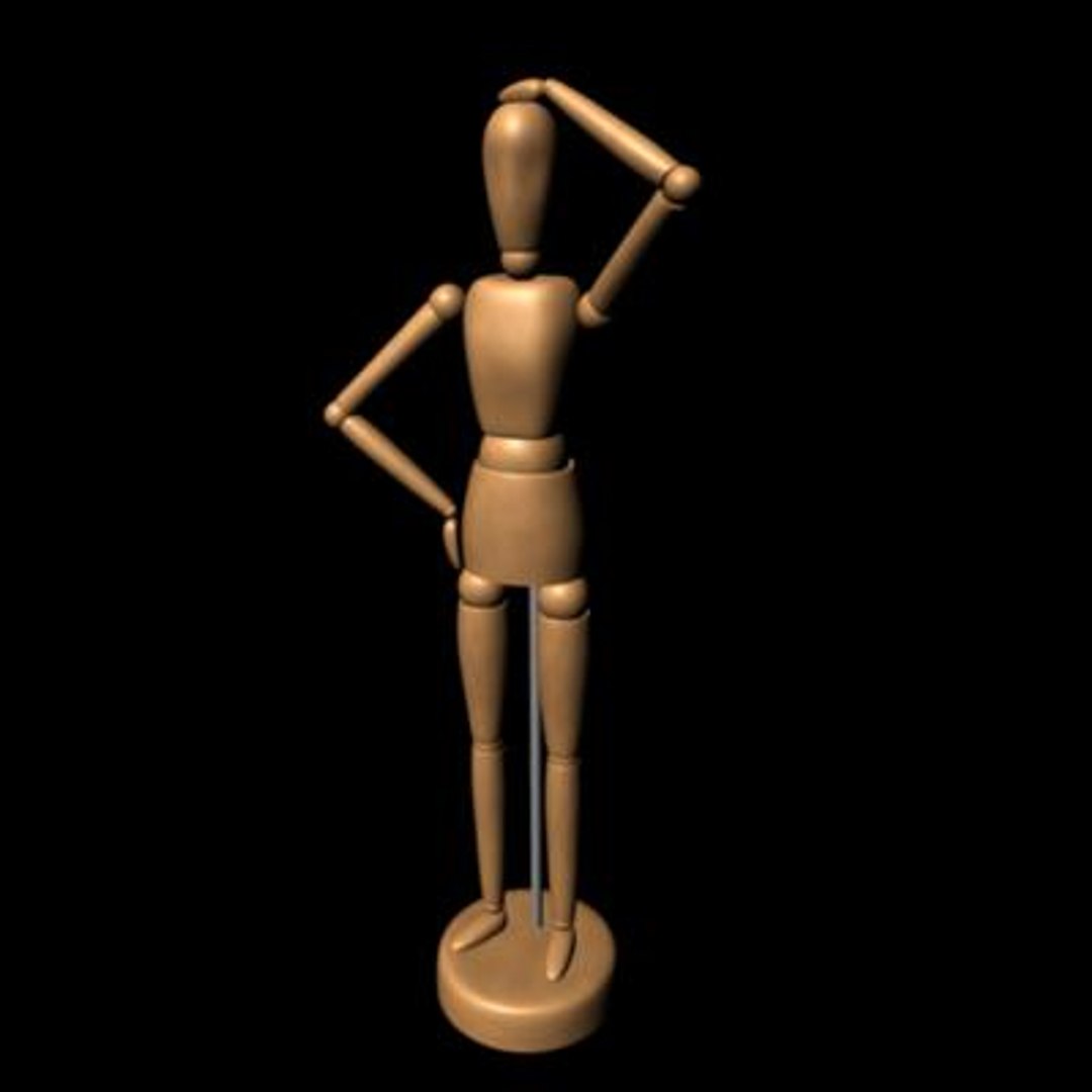 Wooden Figure Mannequin 3d Model