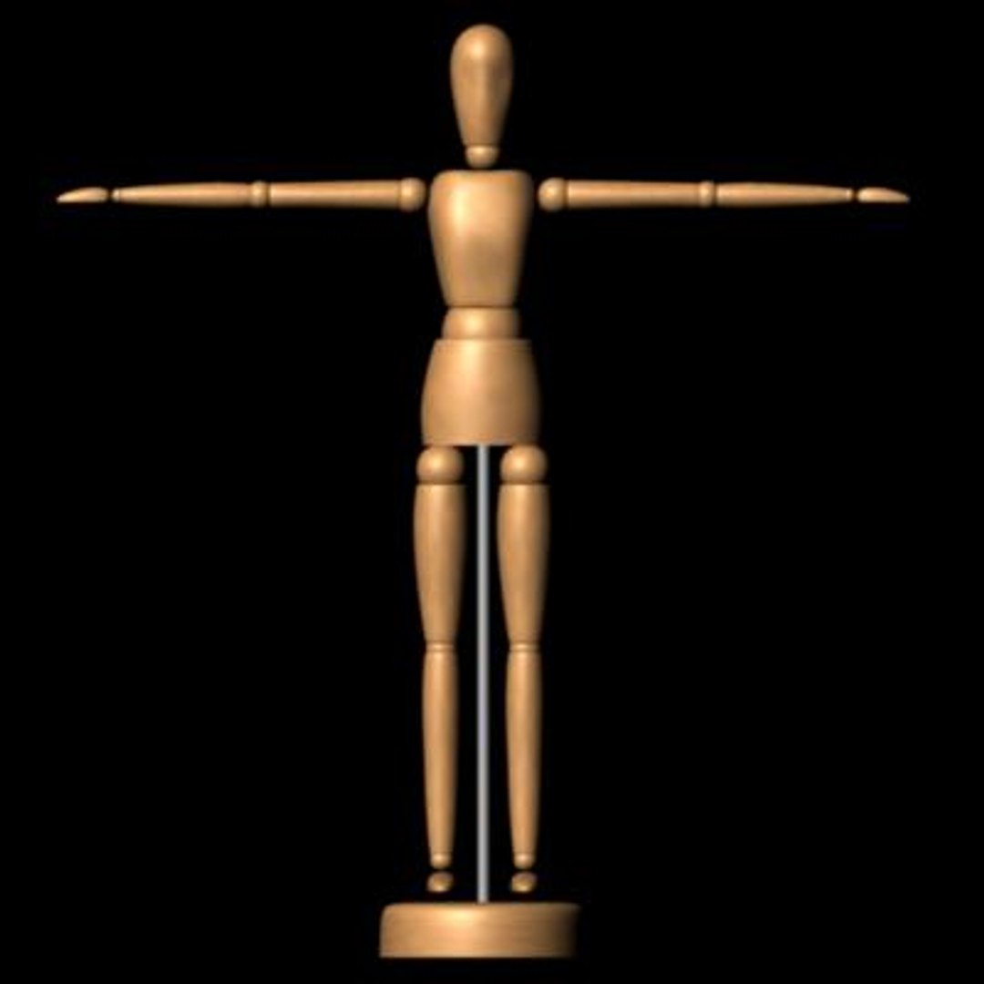Wooden Figure Mannequin 3d Model