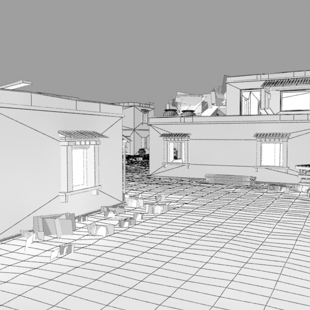 3d model - desert village environment