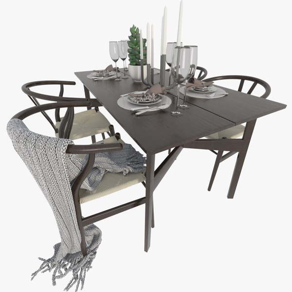 modelo 3d Dinner Table Set - TurboSquid 2022467