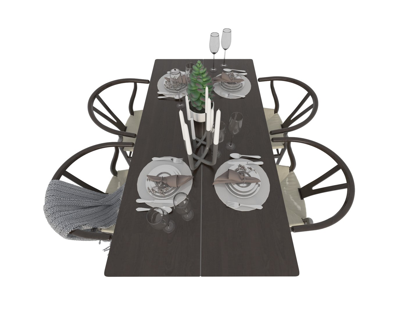 3D Dinner Table Set - TurboSquid 2022467