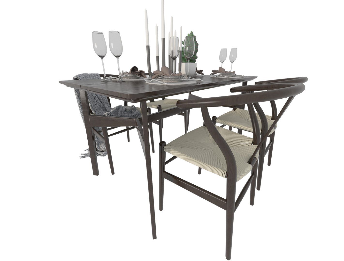 3D Dinner Table Set - TurboSquid 2022467