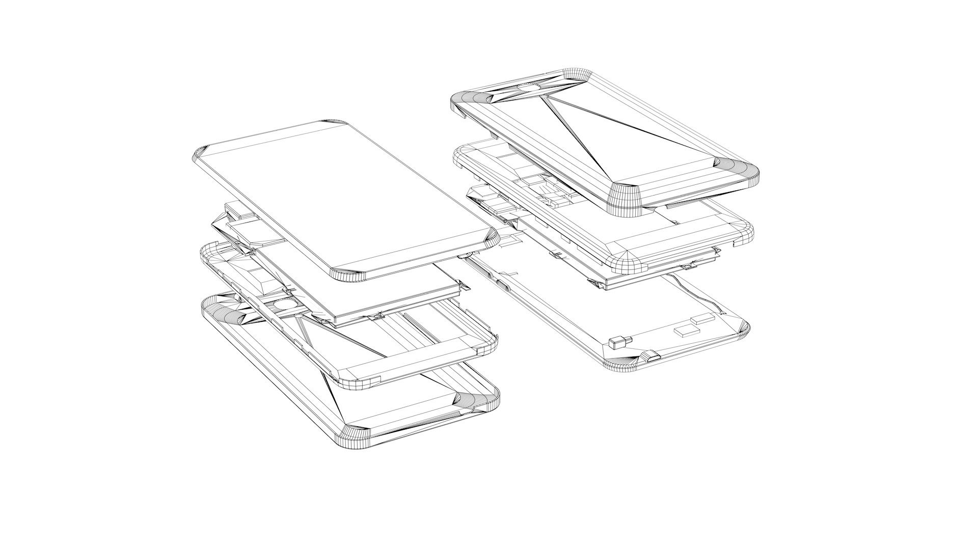 Disassembled Mobile Phone 3D Model - TurboSquid 1553249