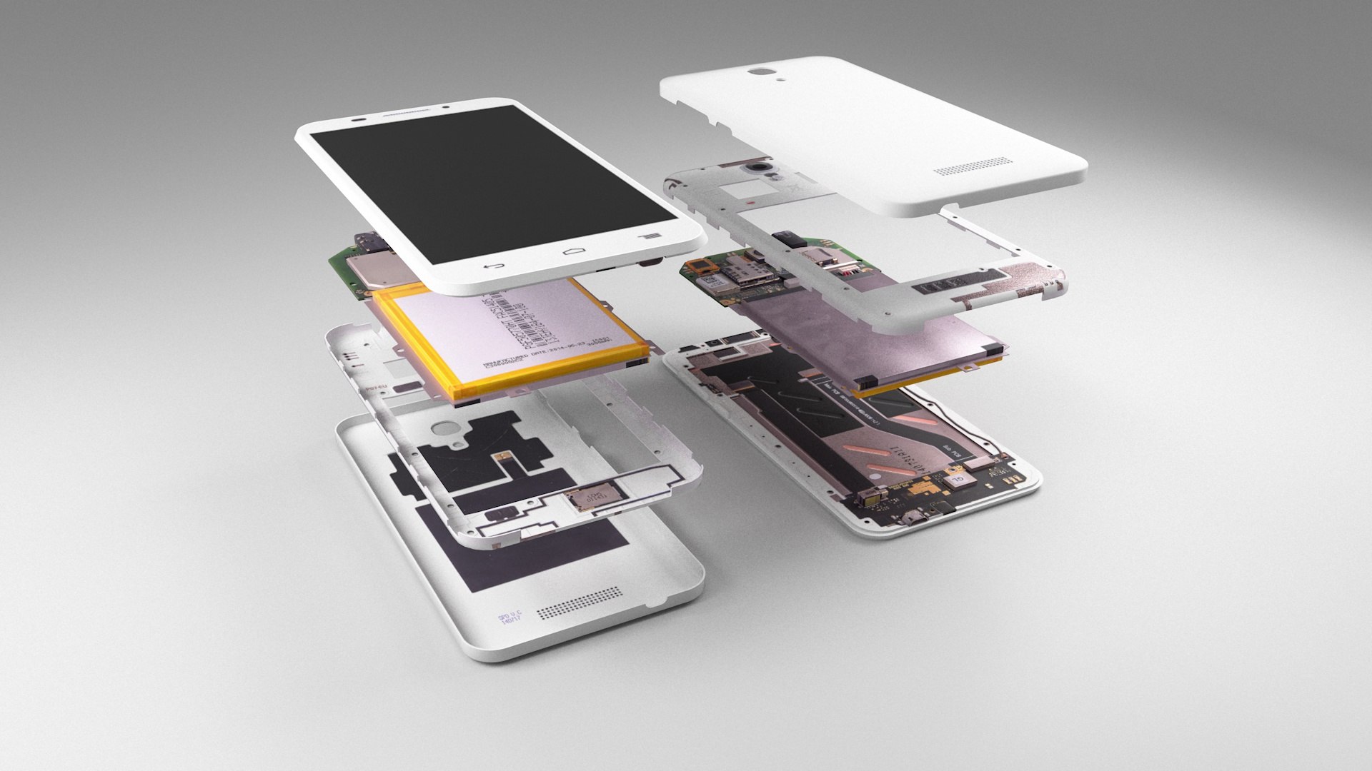 Disassembled Mobile Phone 3D Model - TurboSquid 1553249
