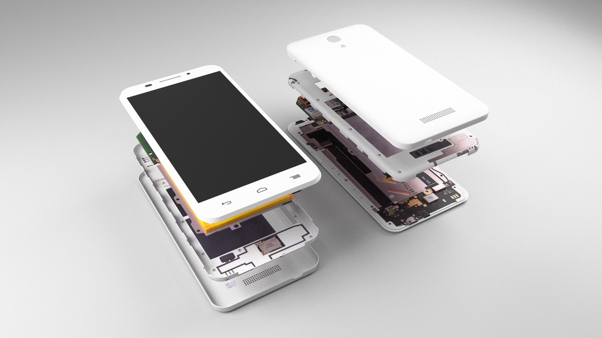 Disassembled Mobile Phone 3D Model - TurboSquid 1553249