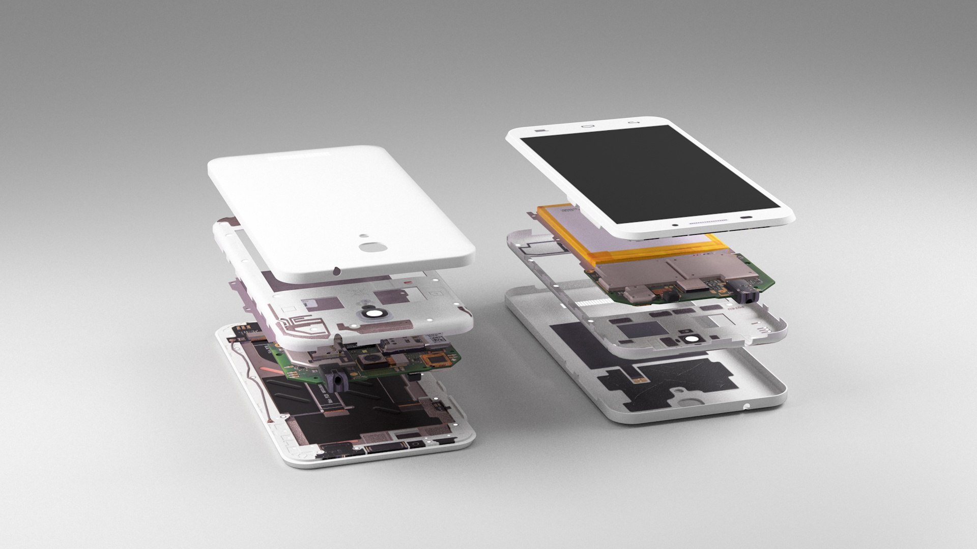 Disassembled Mobile Phone 3D Model - TurboSquid 1553249