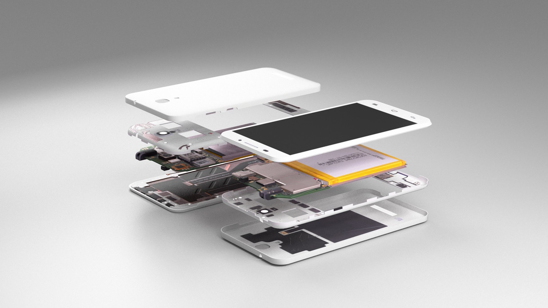 Disassembled Mobile Phone 3D Model - TurboSquid 1553249
