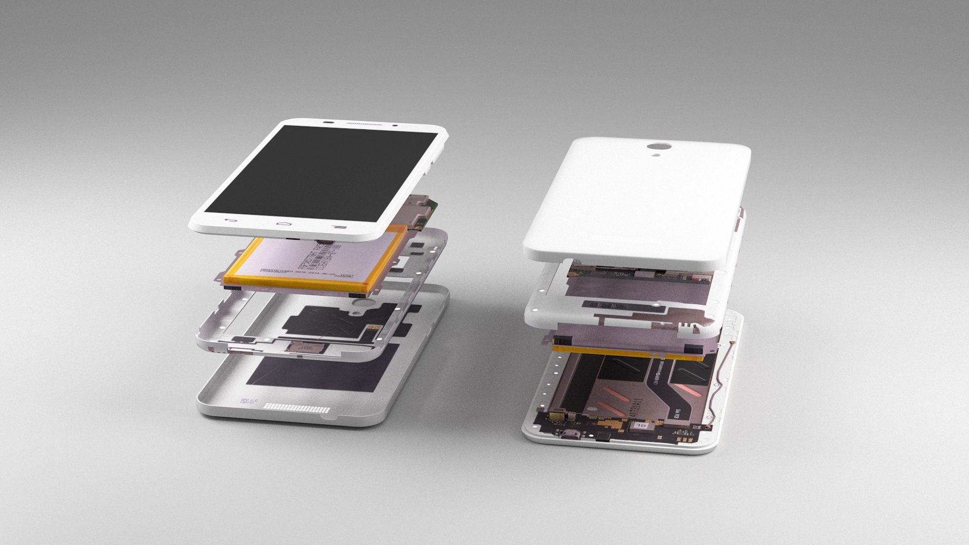 Disassembled Mobile Phone 3D Model - TurboSquid 1553249