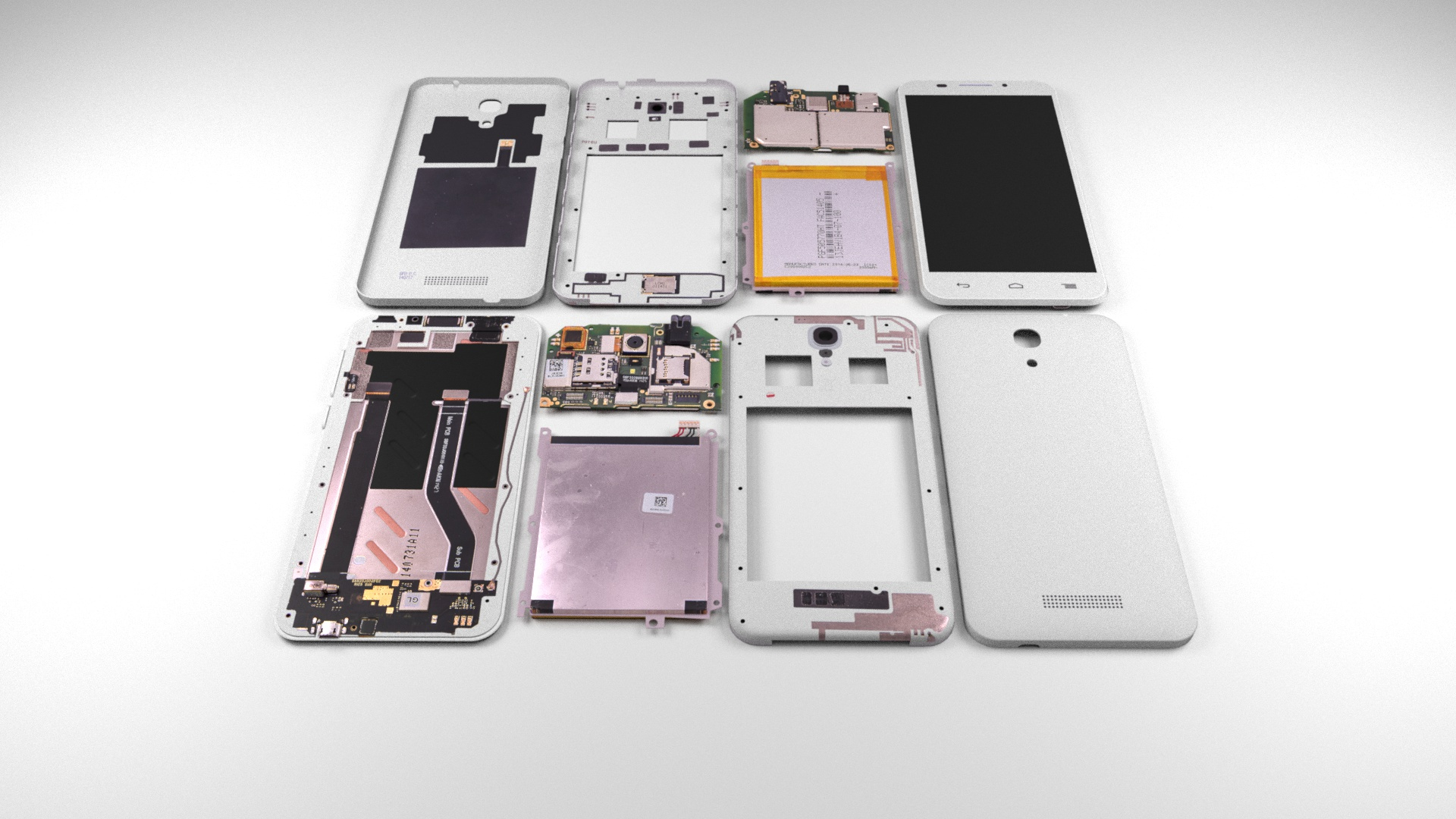 Disassembled Mobile Phone 3D Model - TurboSquid 1553249
