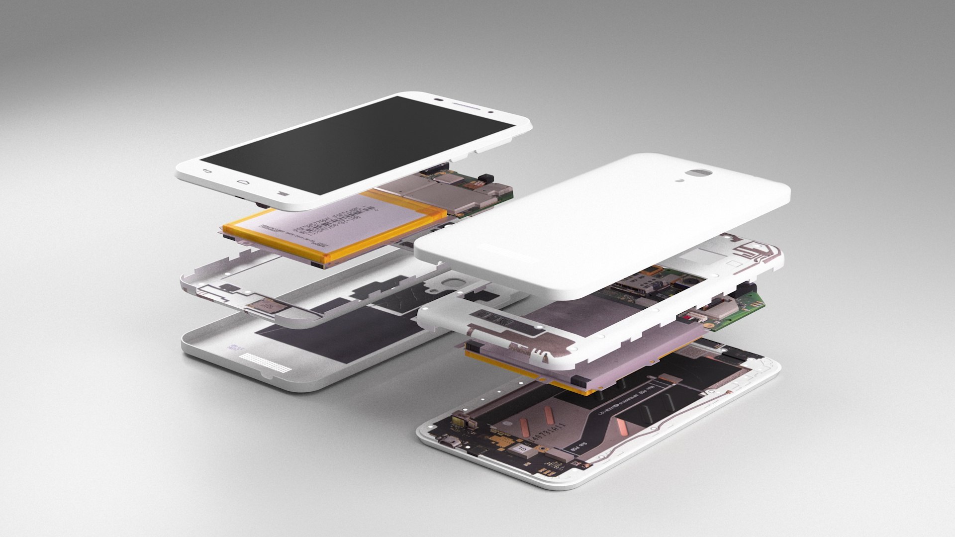 Disassembled Mobile Phone 3D Model - TurboSquid 1553249