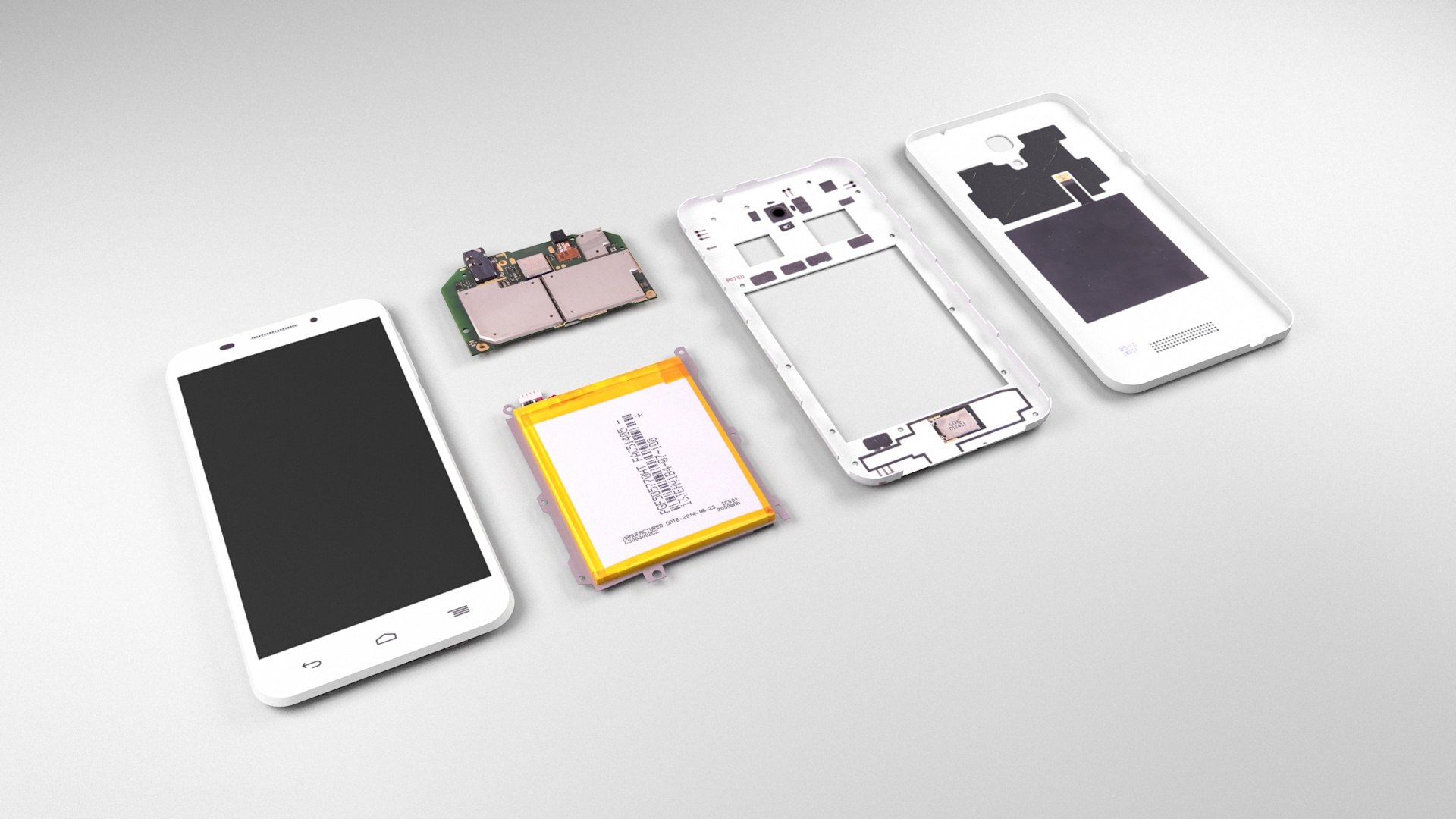 Disassembled Mobile Phone 3D Model - TurboSquid 1553249