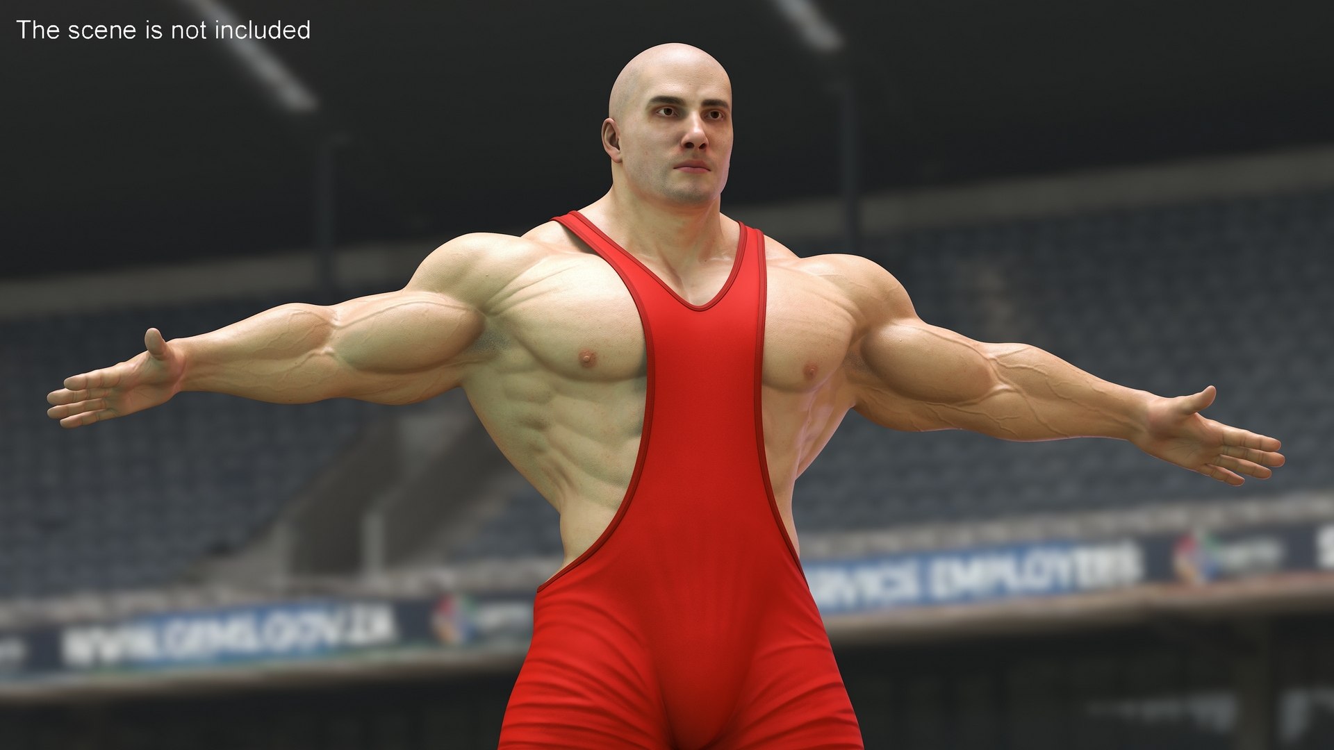 Athlete Man In Red Leotard Rigged For Maya Model - TurboSquid 2392454