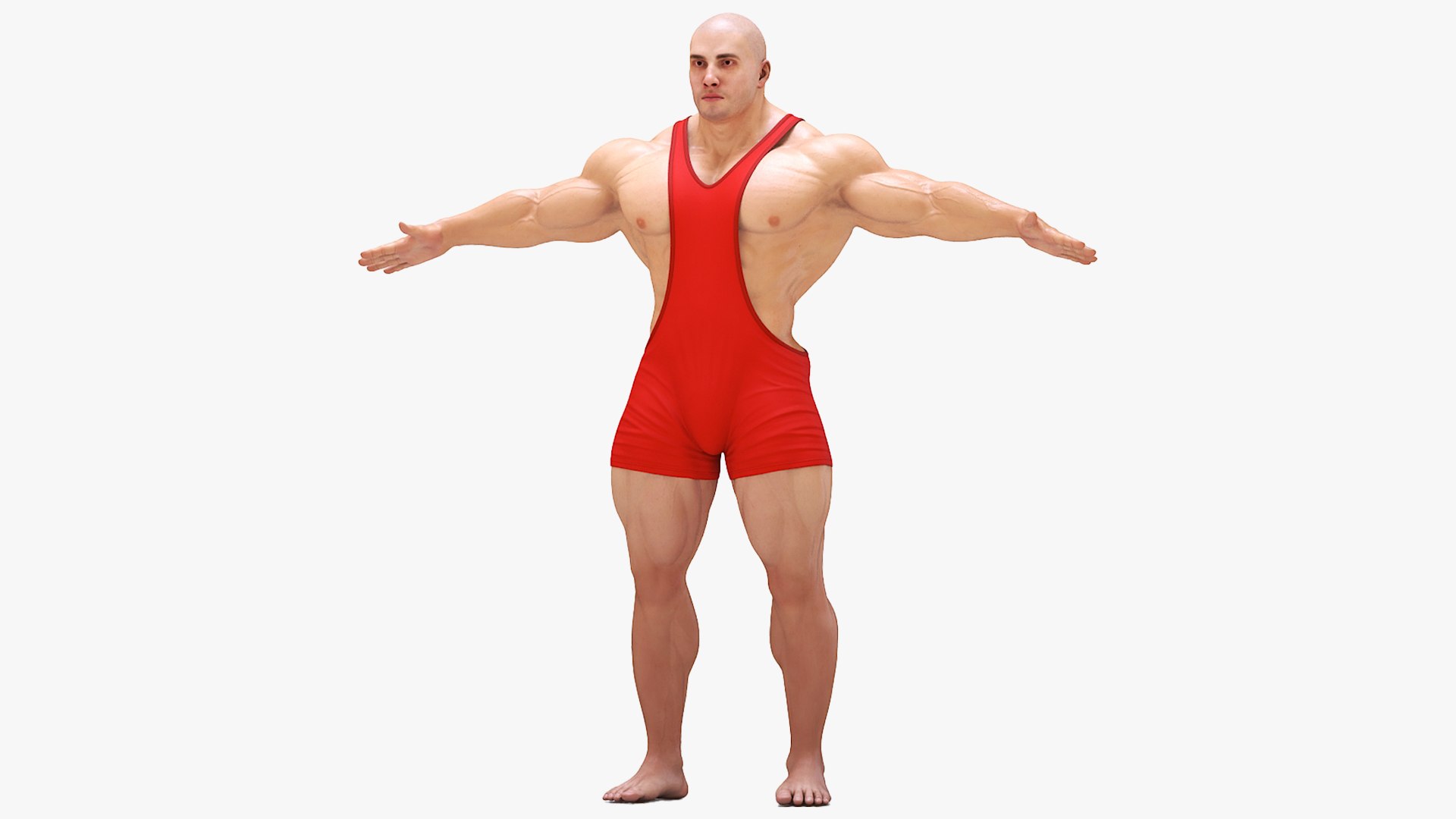 Athlete Man In Red Leotard Rigged For Maya Model - TurboSquid 2392454