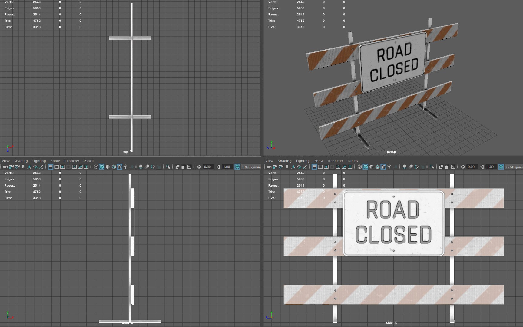 3D Road Closed Sign Model - TurboSquid 2137617