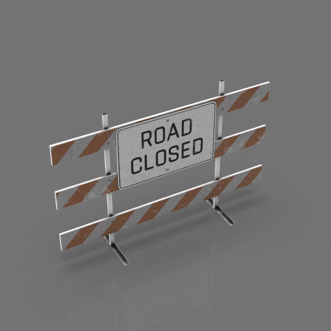 3D Road Closed Sign Model - TurboSquid 2137617