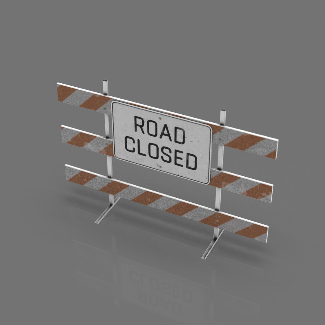 3D Road Closed Sign Model - TurboSquid 2137617