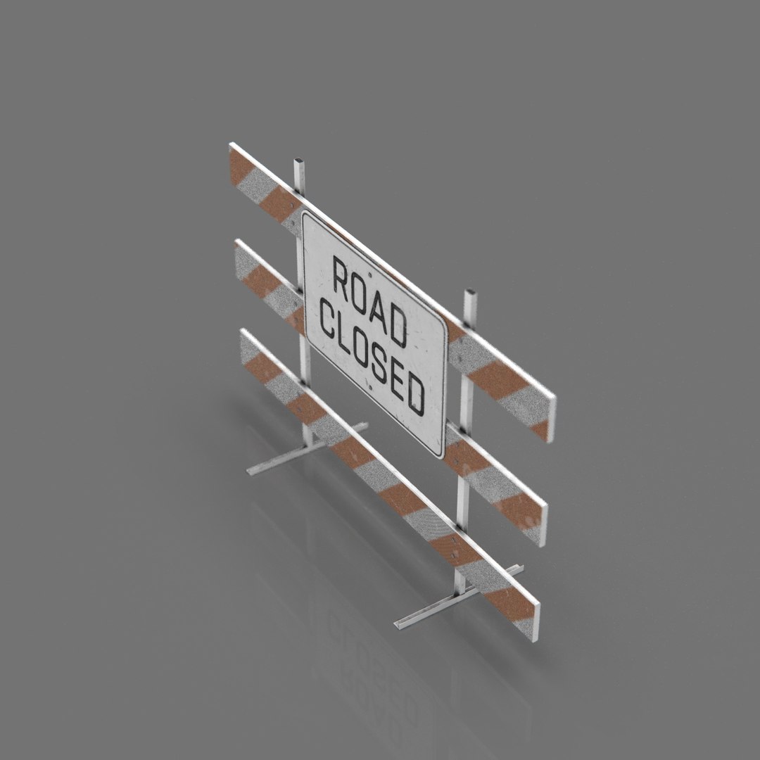 3D Road Closed Sign Model - TurboSquid 2137617