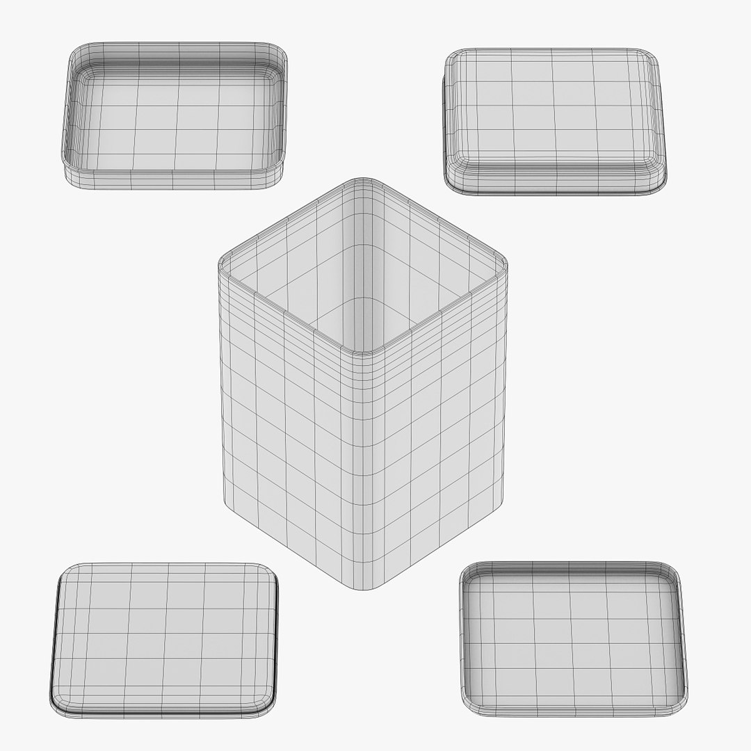 3d coffee tin container model