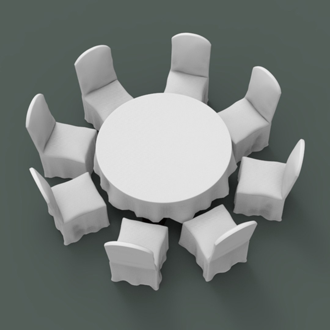 3d Table Chair Banquet Model