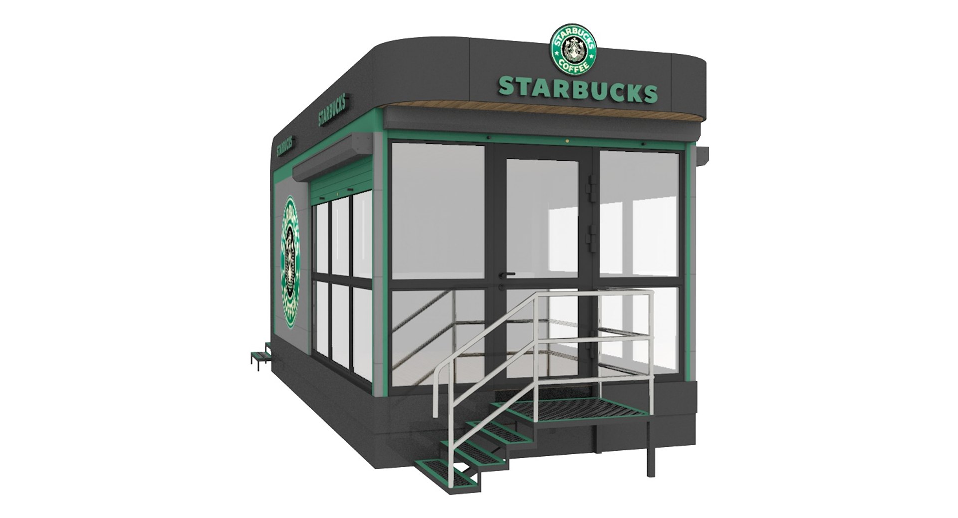 3D starbucks mobile cafe model - TurboSquid 1476199