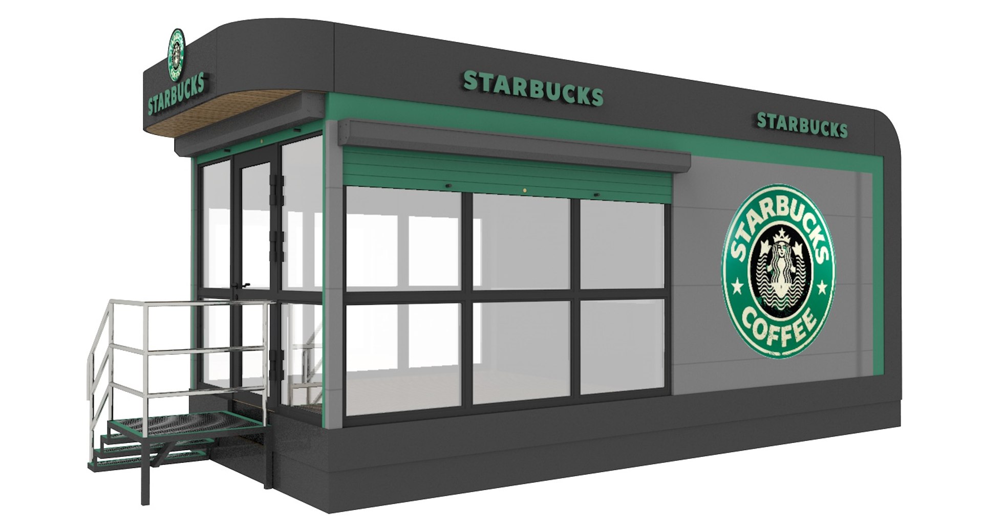 3D starbucks mobile cafe model - TurboSquid 1476199