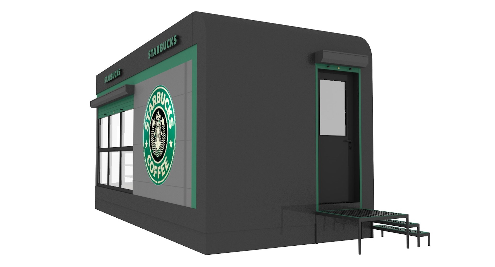 3D starbucks mobile cafe model - TurboSquid 1476199