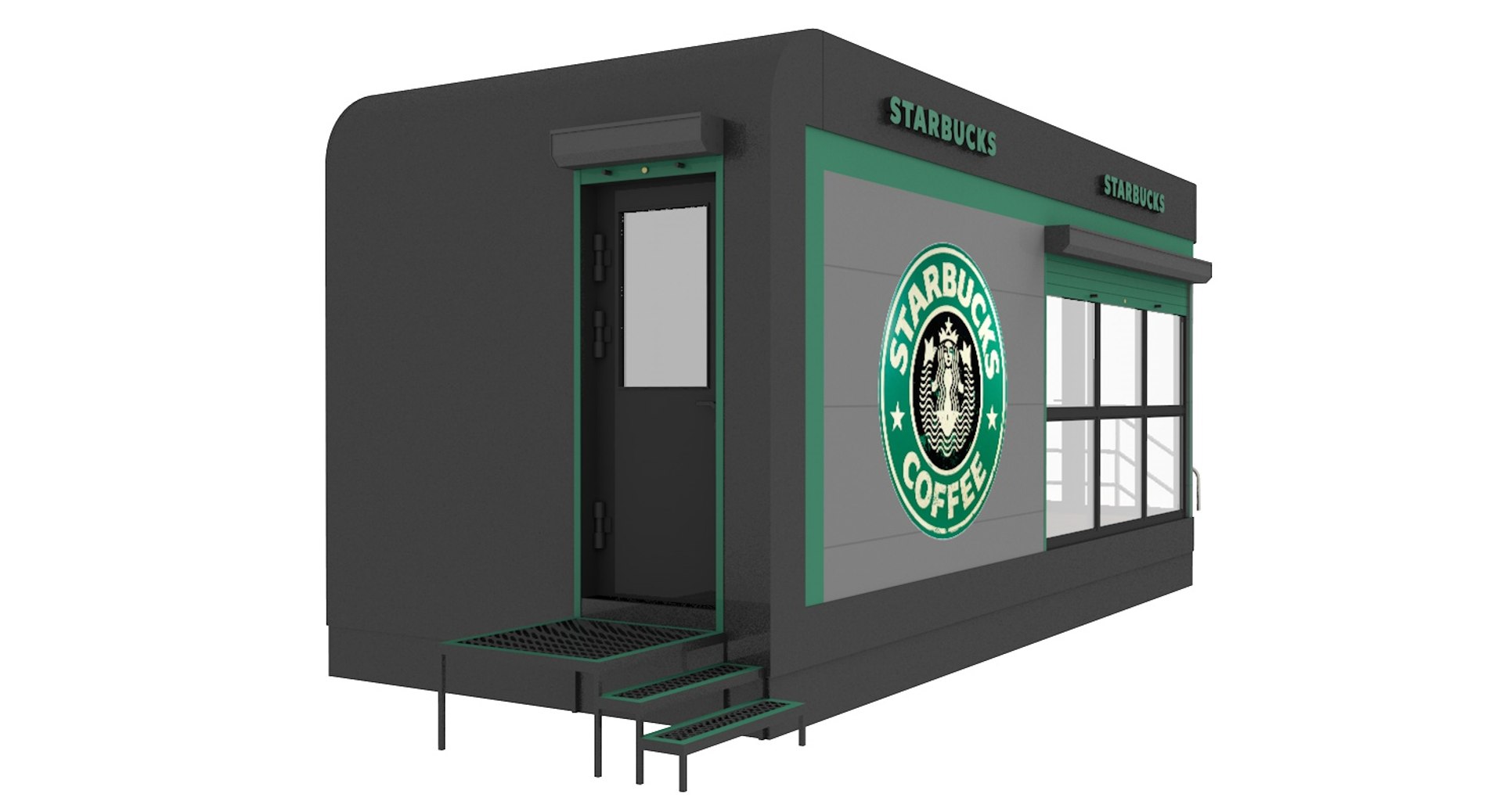 3D starbucks mobile cafe model - TurboSquid 1476199