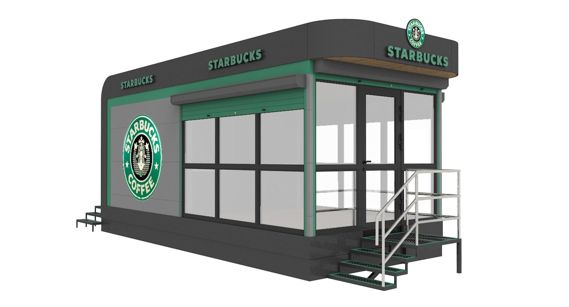 3D starbucks mobile cafe model - TurboSquid 1476199