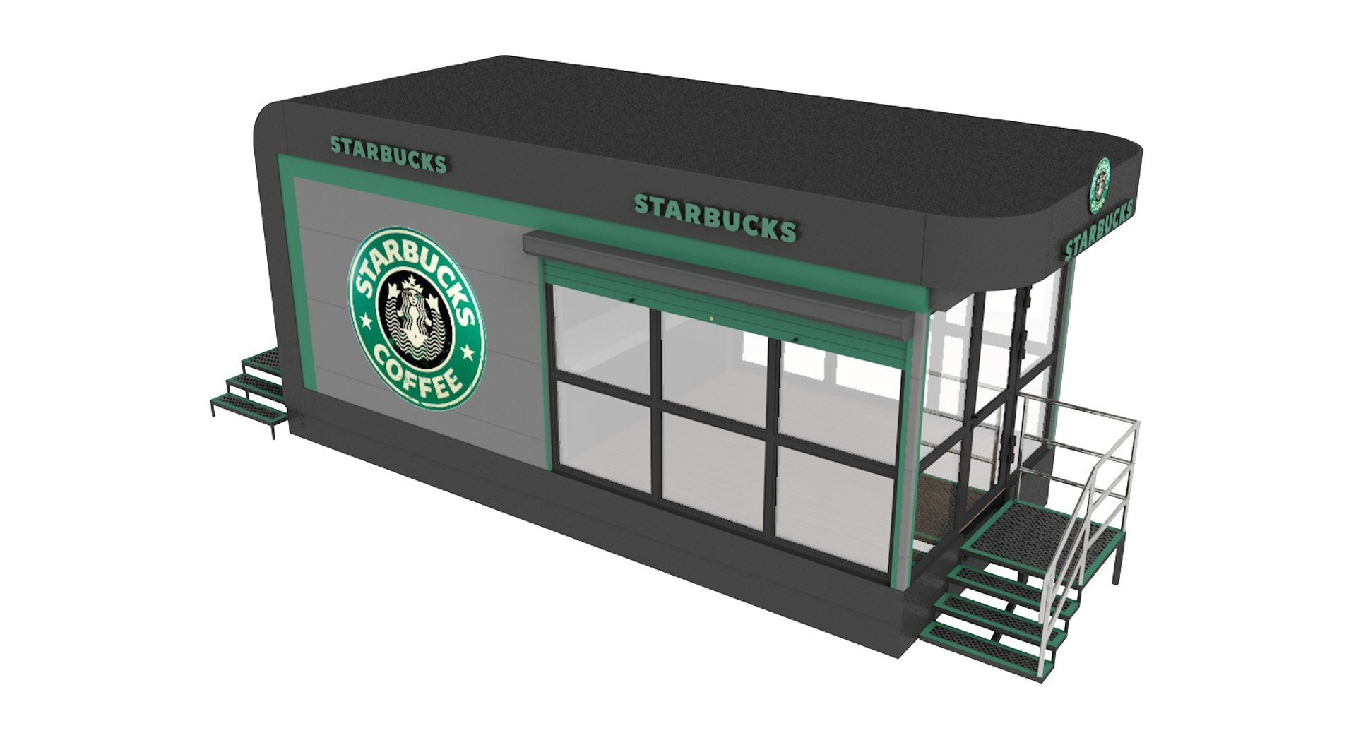 3D starbucks mobile cafe model - TurboSquid 1476199