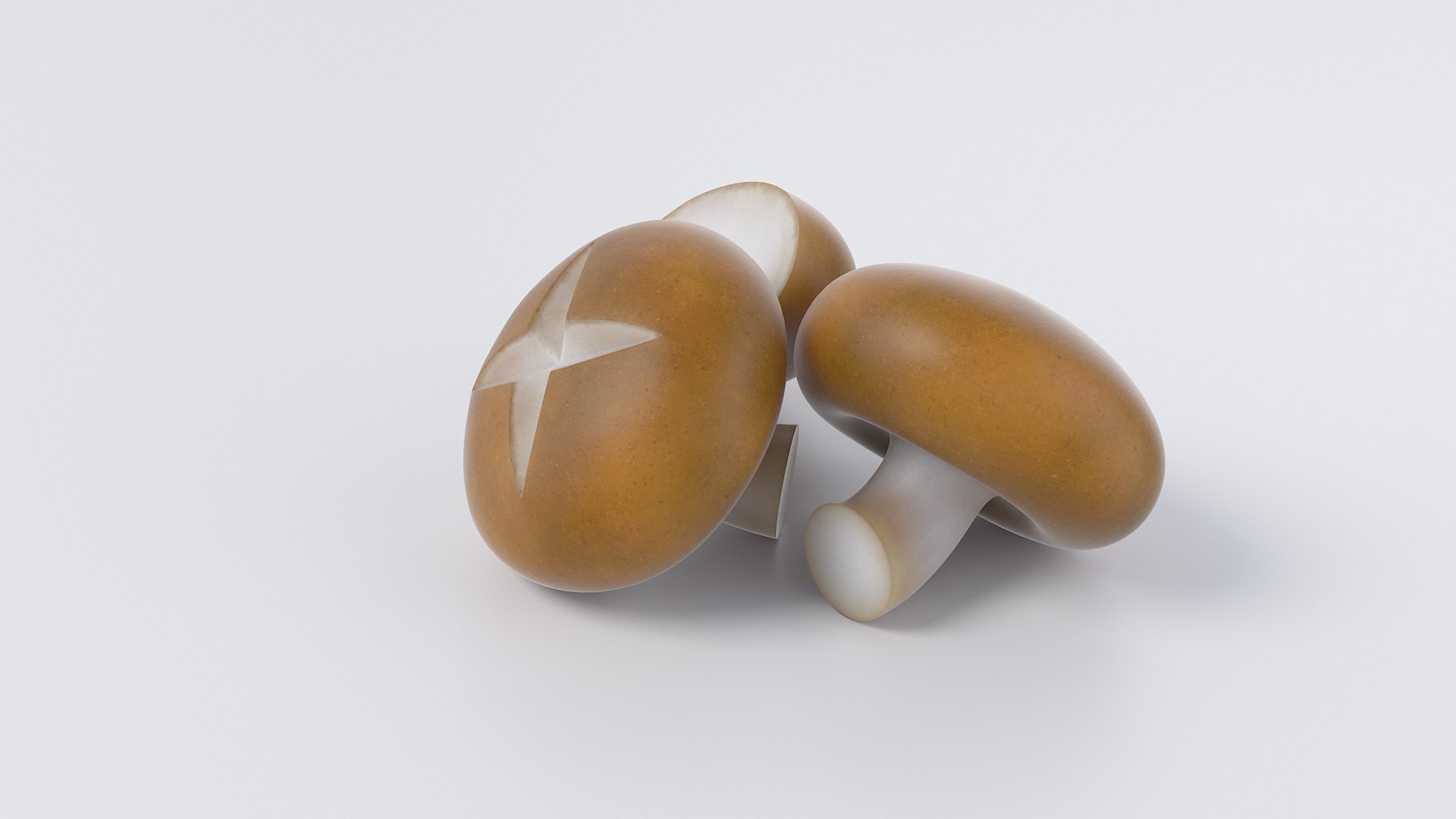 3D Cartoon Shiitake - TurboSquid 2081188